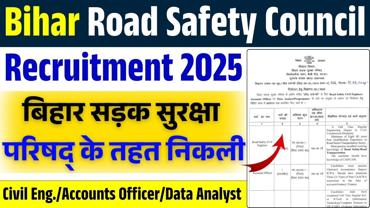 Bihar Road Safety Council Recruitment 2025: बिहार सड़क सुरक्षा परिषद् ...