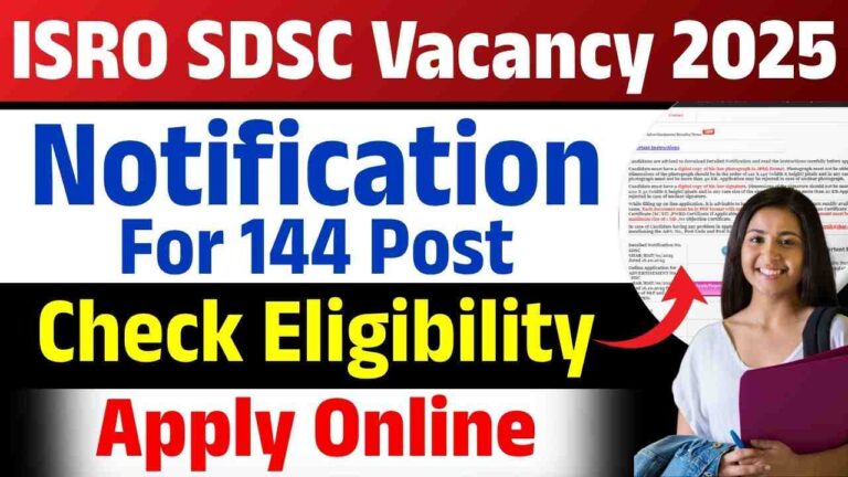 ISRO SDSC Vacancy 2025 (Apply Start): Check Eligibility, Selection ...