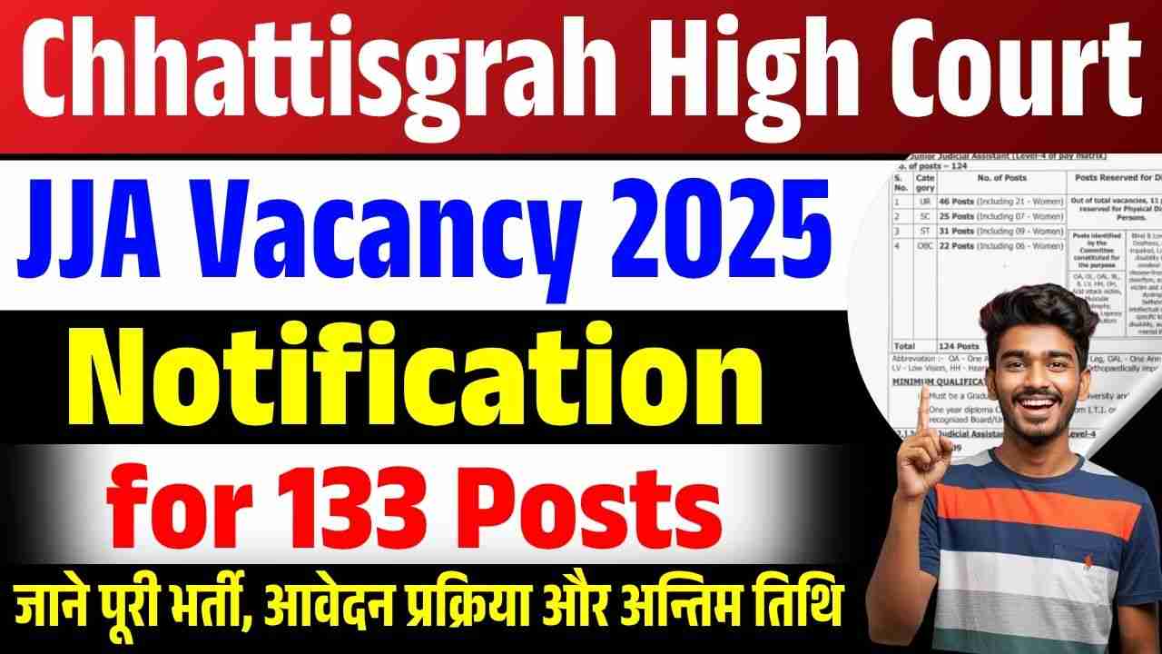 Chhattisgrah High Court JJA Vacancy 2025: Notification For 133 Posts ...