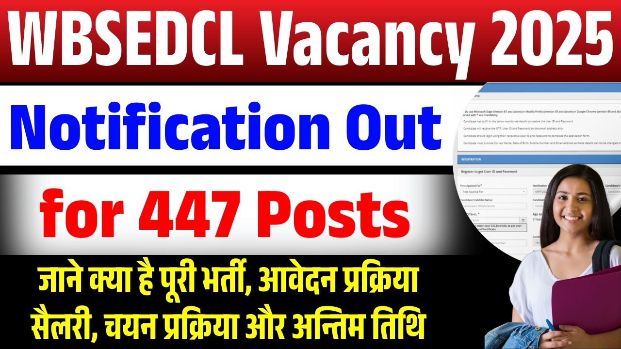 WBSEDCL Vacancy 2025: 447 Vacancies, Online Application, Eligibility ...