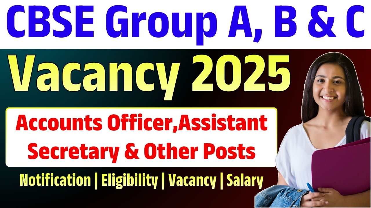 CBSE Group A, B & C Posts Vacancy 2025: Notification Out For 124 ...