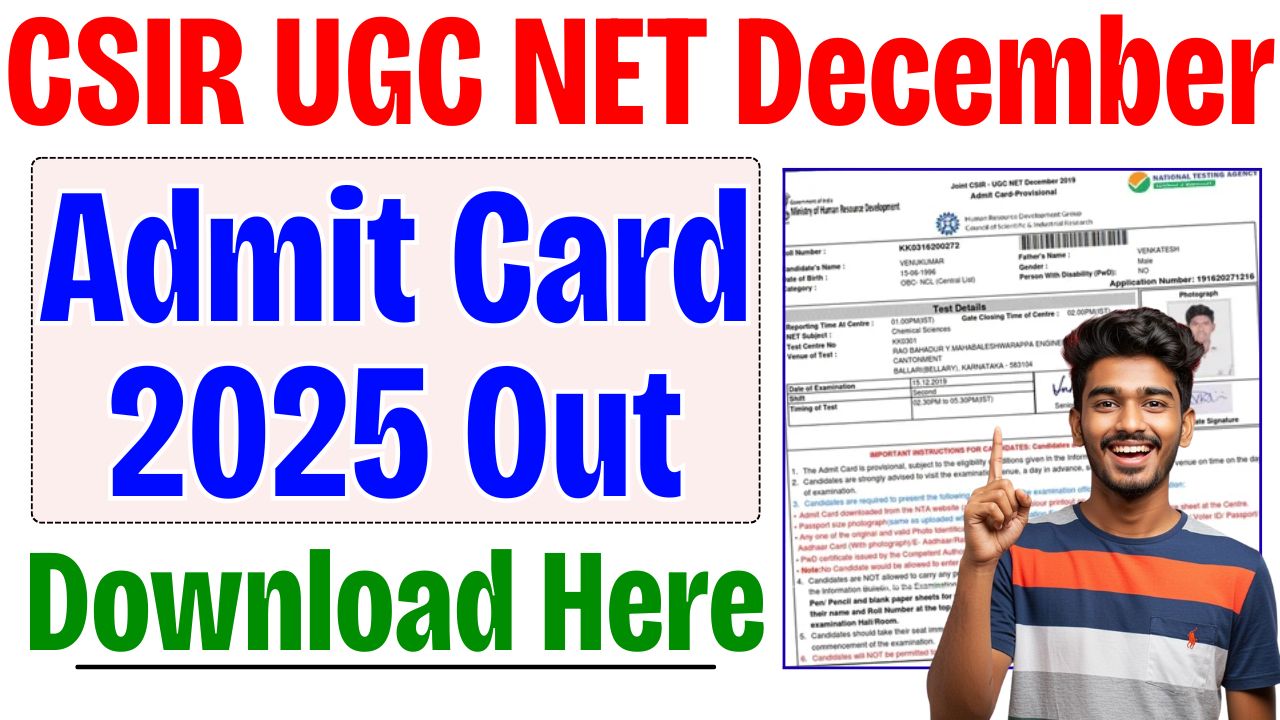 CSIR UGC NET Admit Card 2025: December Exam Date (Out), Check Here ...