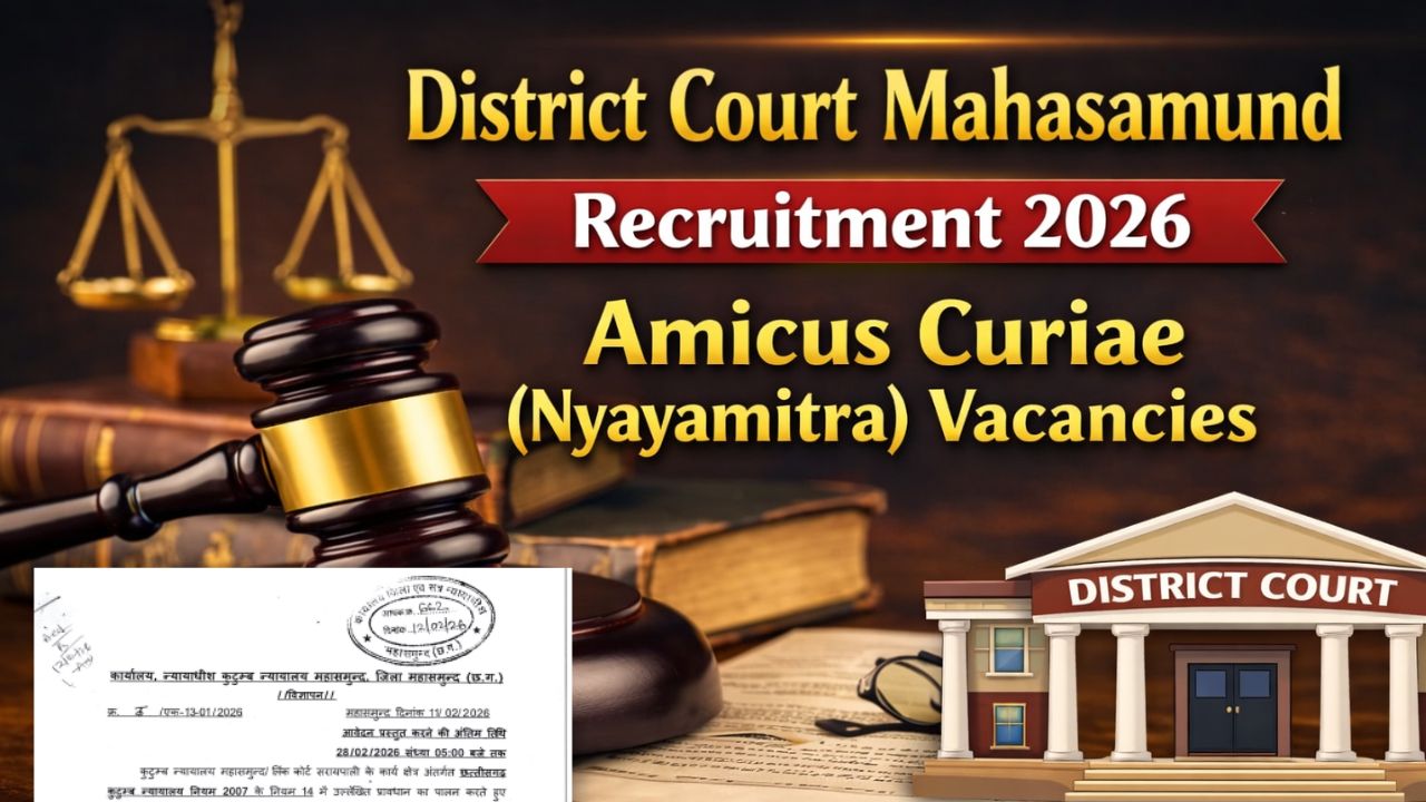 District Court Mahasamund Amicus Curiae Recruitment 2026: Apply Offline ...
